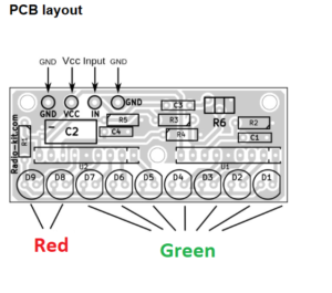 LED VU meter audio level indicator K138 KIT - DB6QW Electronics