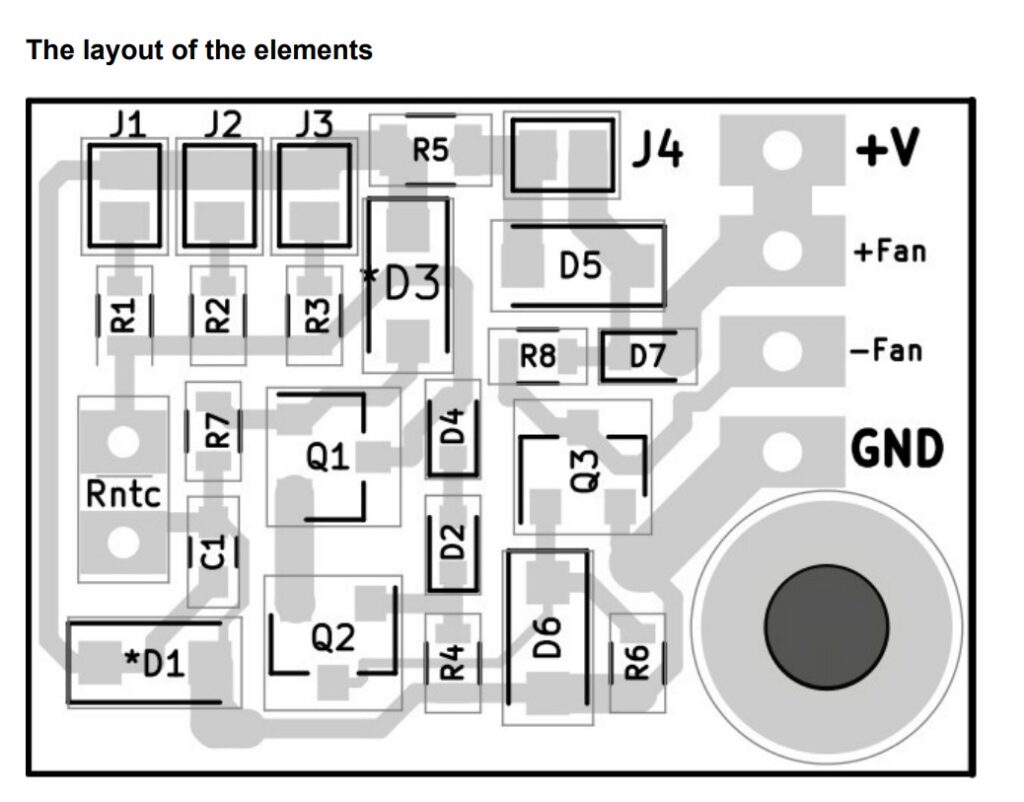 Electronic fan temperature controller 12-24V DC 0,7A M261.1 Modul - DB6QW Electronics